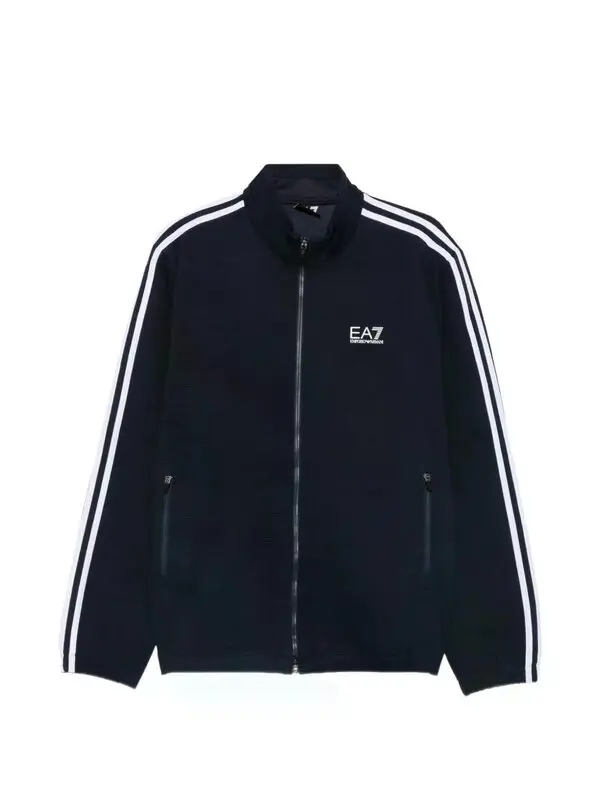 EA7 Logo-print Side-stripe Tracksuit - Blue
