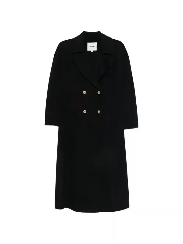 Maje Double-breasted Tailored Coat - Black