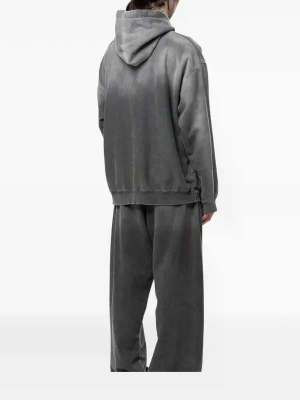 Mihara Yasuhiro Sun-faded Like Distressed Hoodie - Black