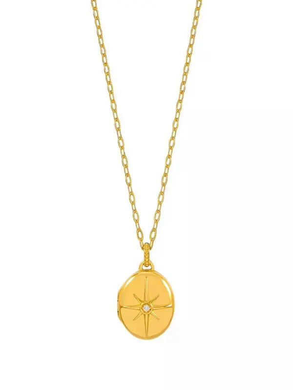 DOWER & HALL Starburst Diamond Locket Necklace