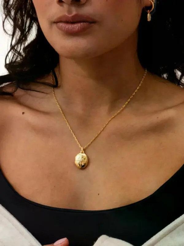 DOWER & HALL Starburst Diamond Locket Necklace