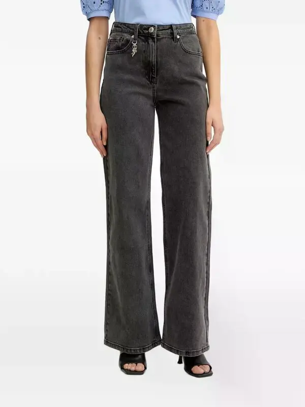 MORGAN Bow Charm Wide-leg Jeans