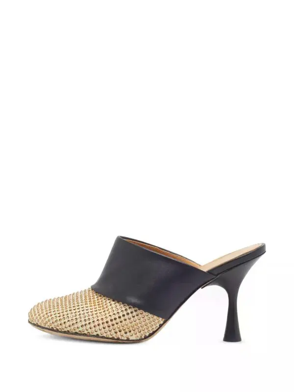 Loewe Crystal-embellished Leather Mules - Black