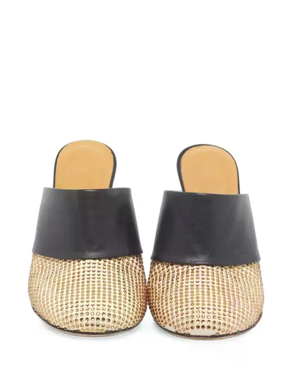 Loewe Crystal-embellished Leather Mules