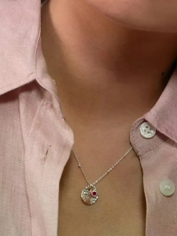 DOWER & HALL Hammered-disc Ruby Necklace