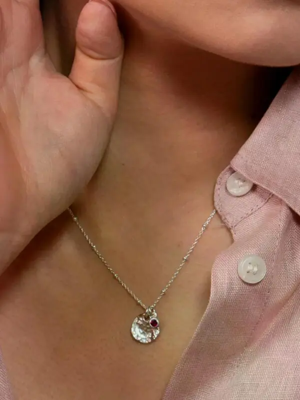 DOWER & HALL Hammered-disc Ruby Necklace