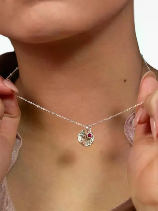 DOWER & HALL Hammered-disc Ruby Necklace