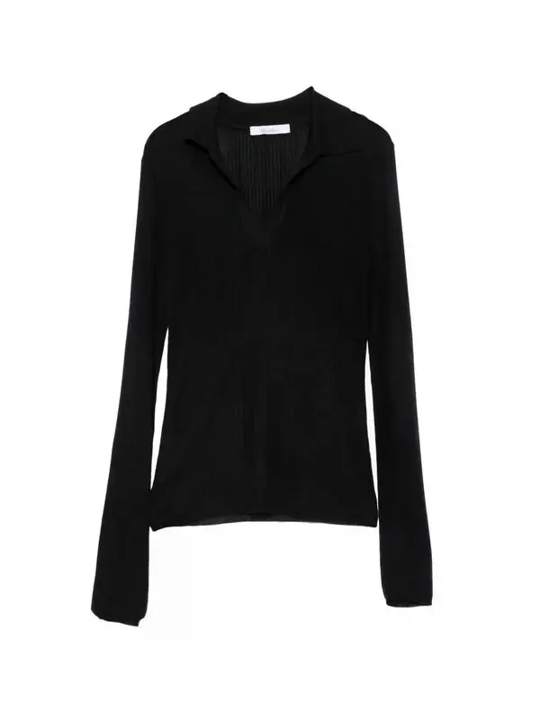 Max Mara Ribbed-knit Polo Sweater