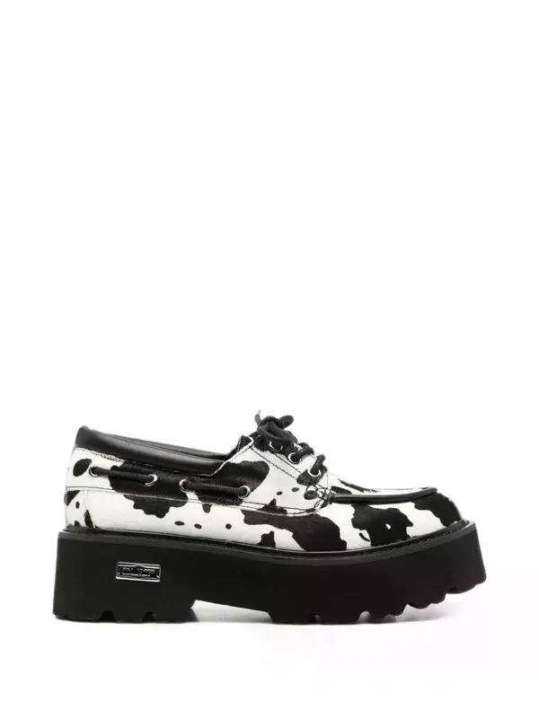 CULT Cow-print Platform Loafers - White
