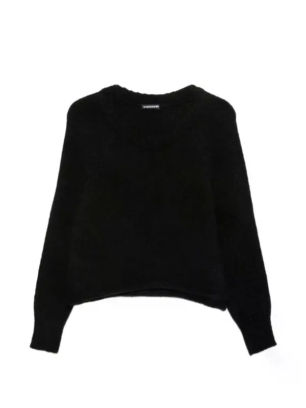 SUSANNE BOMMER Crew Neck Ribbed Sweater - Black