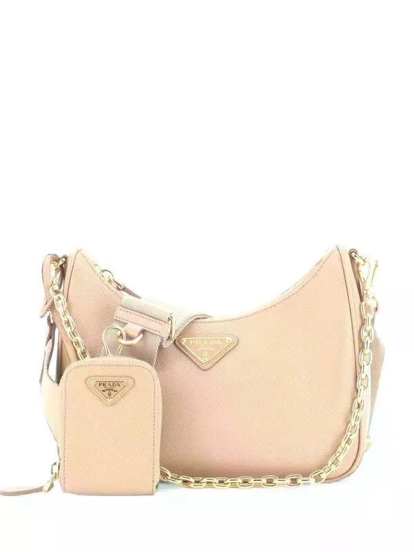Prada Re-edition 2005 Shoulder Bag Saffiano Leather Small Crossbody Bag - Neutrals