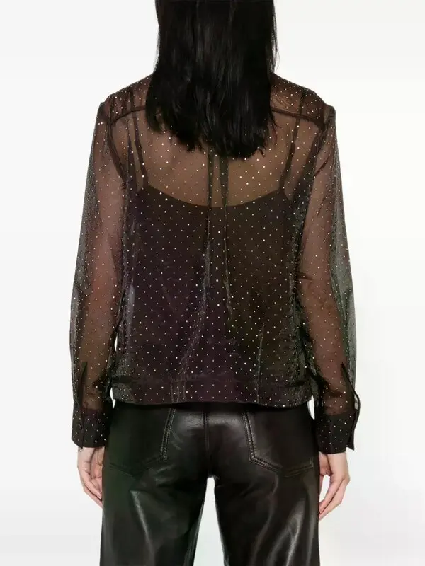 Maje Rhinestone Embellished Shirt - Brown