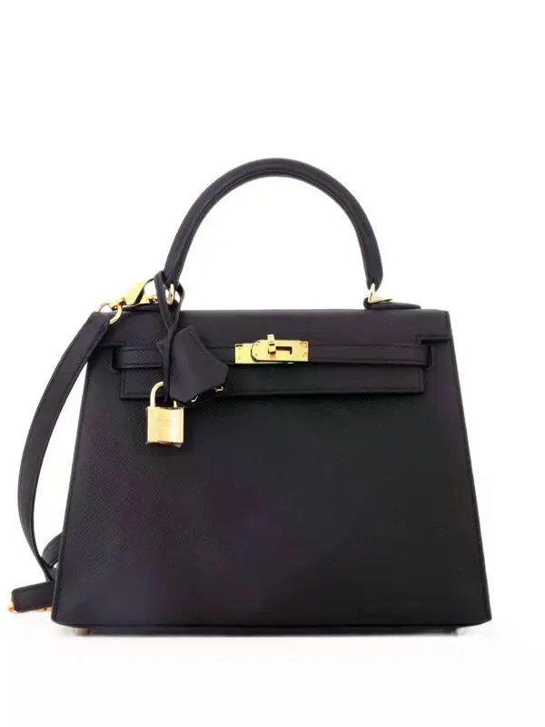 Hermès Kelly Handbag Noir Epsom With Gold Hardware 25 Satchel