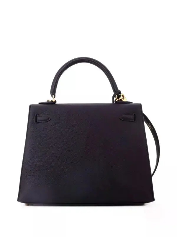 Hermès Kelly Handbag Noir Epsom With Gold Hardware 25 Satchel
