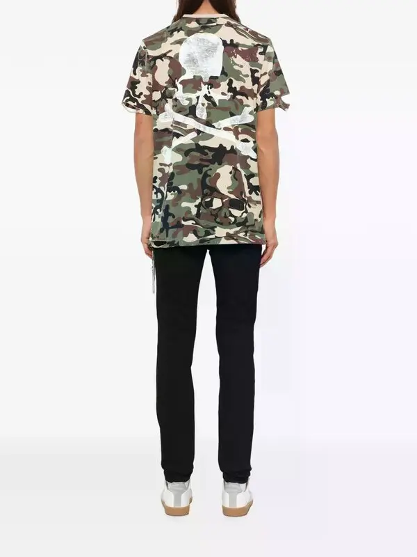 MASTERMIND WORLD Camo-print Distressed T-shirt