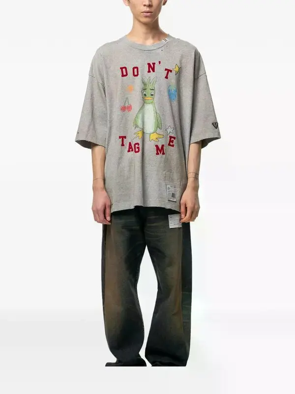 Mihara Yasuhiro Leon Doodle Printed T-shirt - Grey