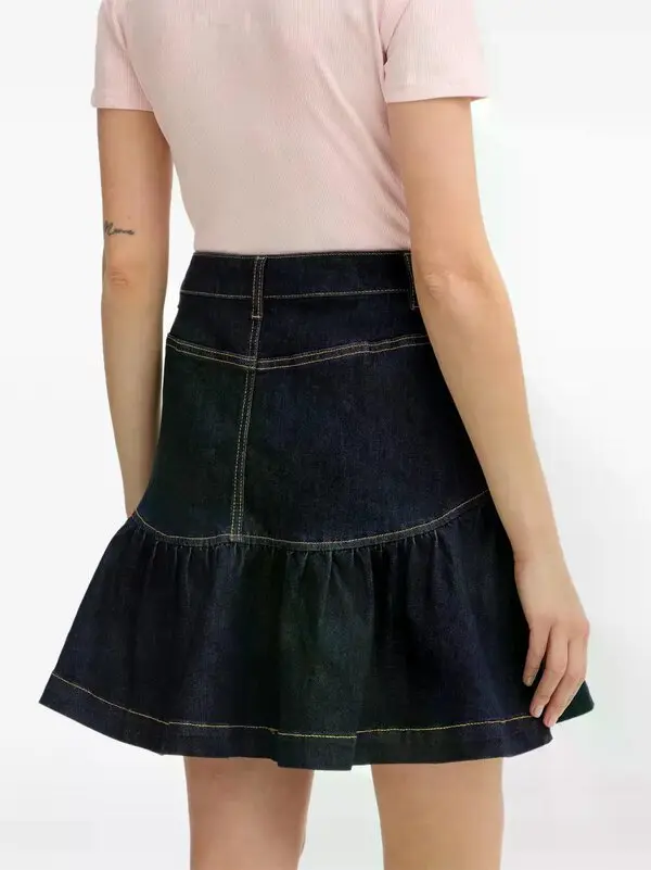 MORGAN Ruffled Denim Skirt