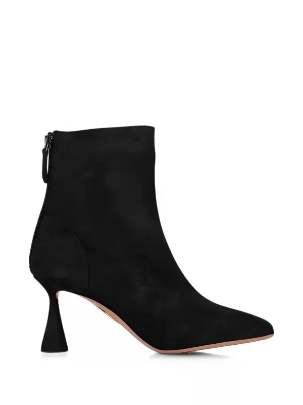 AQUAZZURA Amore Suede Ankle Boots - Black
