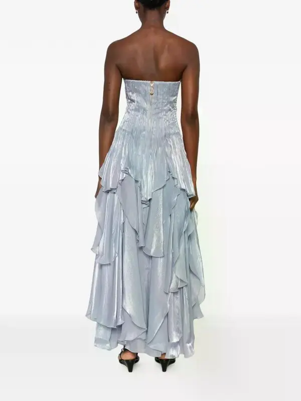 Aje Gleam Ruffled Gown - Blue