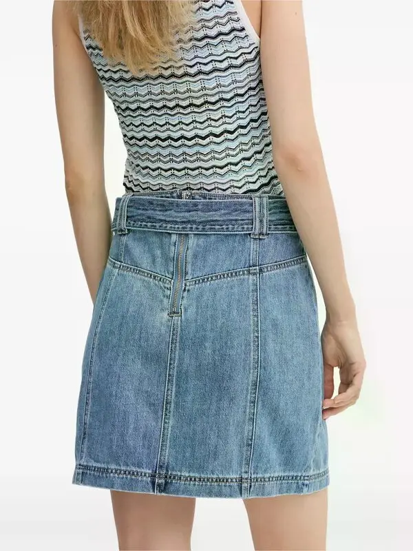 MORGAN Belted Button-up Mini Skirt