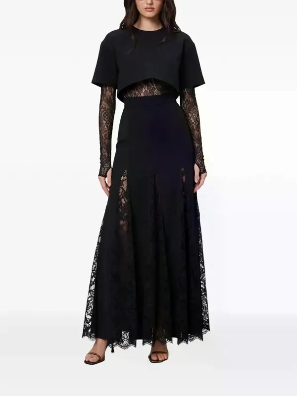 HAMZA Osaka Lace-body Top With Sheer Sleeves