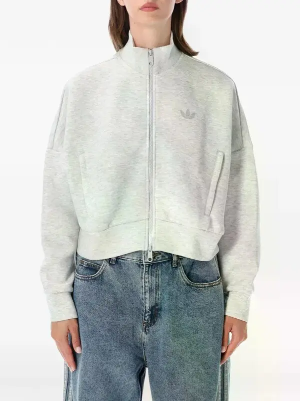 Adidas Spacer Logo-embroidered Striped-sleeve Sweater