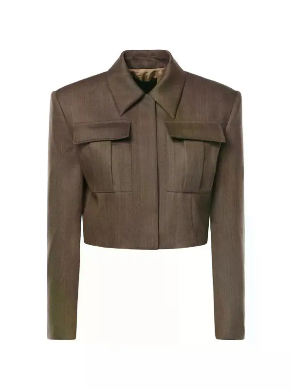 DONDUP Patch-pocket Cropped Jacket - Brown