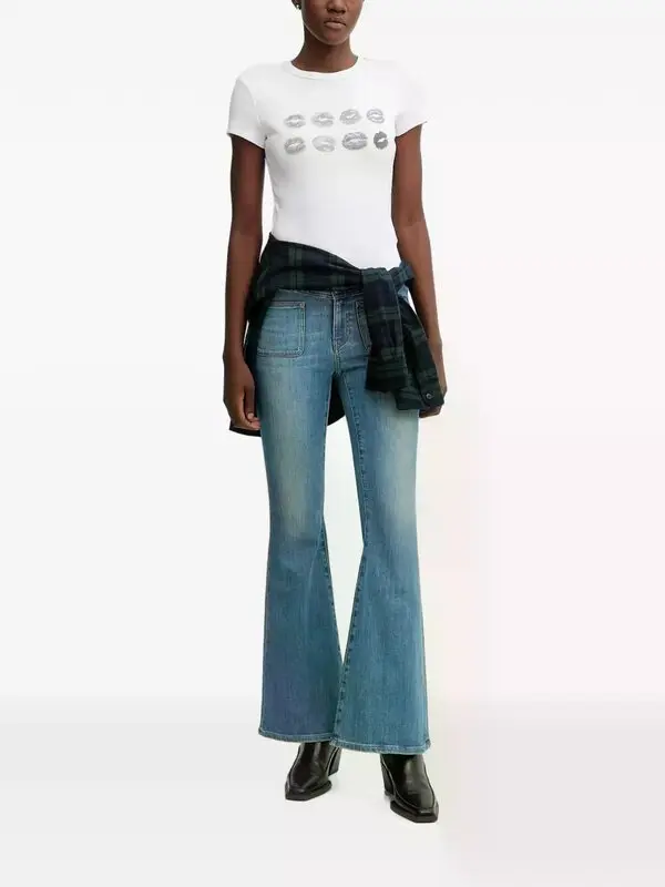 Miss Sixty Ribbed Lips Print T-shirt
