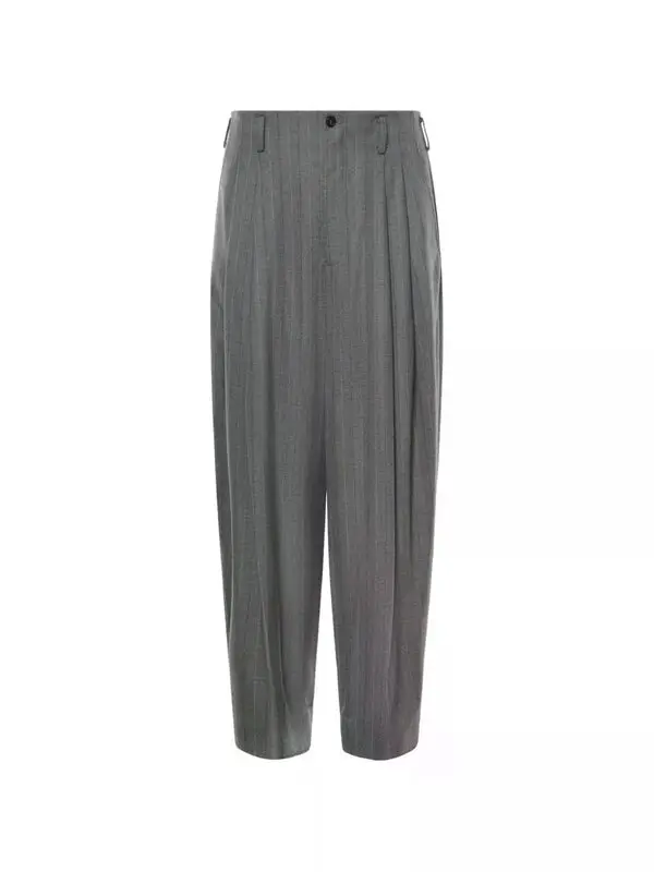 HED MAYNER Pinstriped Pleated Trousers - Grey