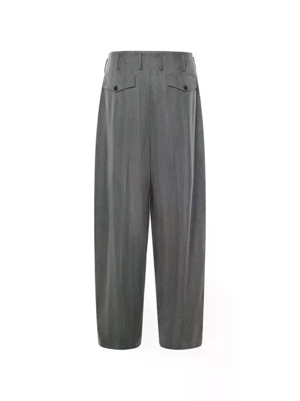 HED MAYNER Pinstriped Pleated Trousers - Grey