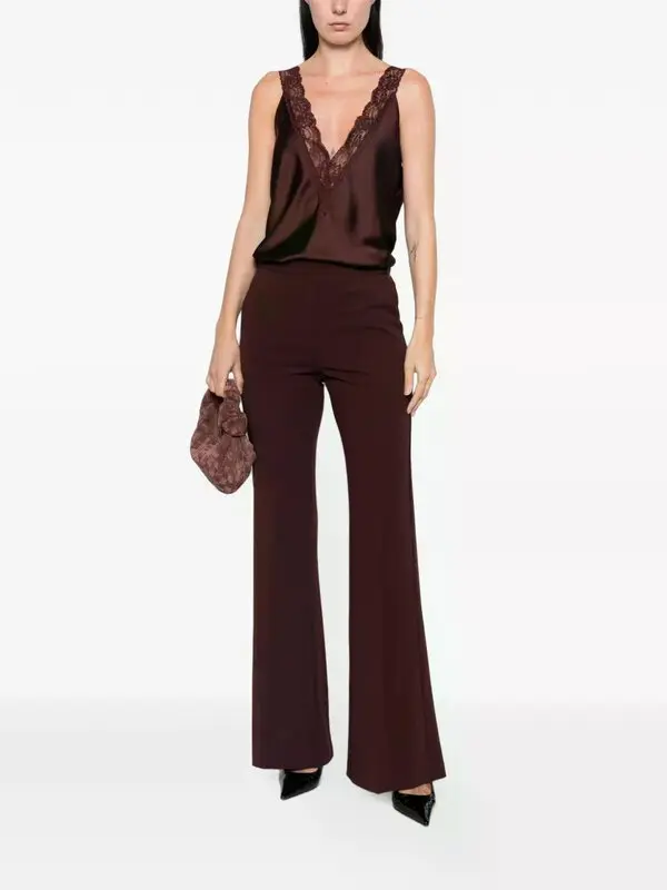 Imperial Lace-trim Satin Top