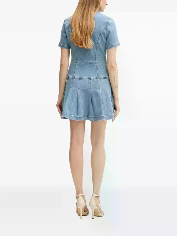 MORGAN Pleated Button-front Mini Dress