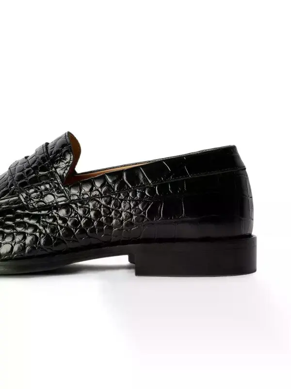 Our Legacy Light Croc-effect Leather Loafers
