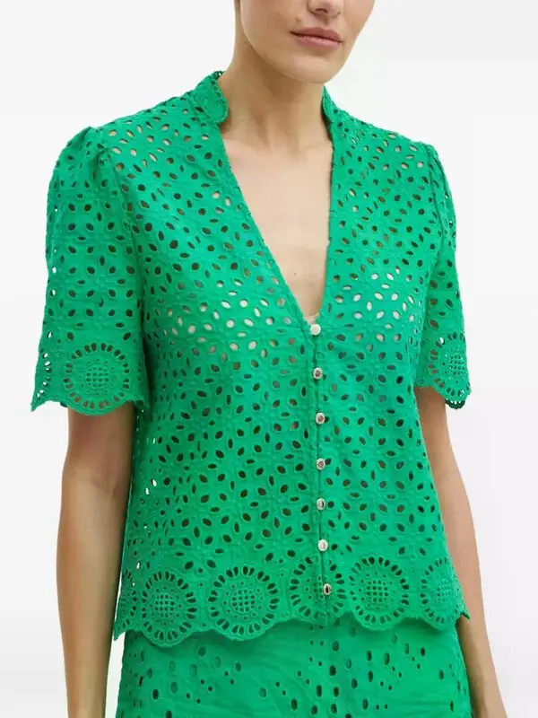 MORGAN Broderie Anglaise Scalloped Top