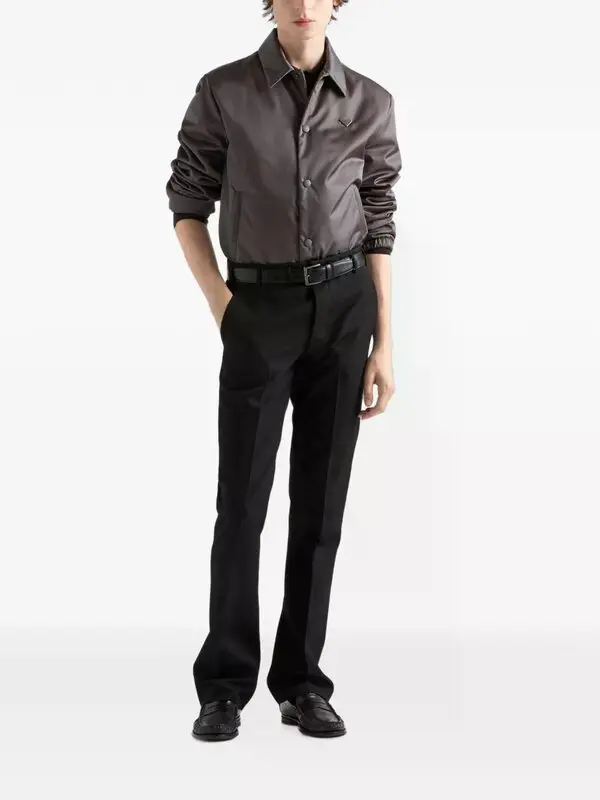 Prada Re-nylon Shirt Jacket With Enamelled Triangle Logo