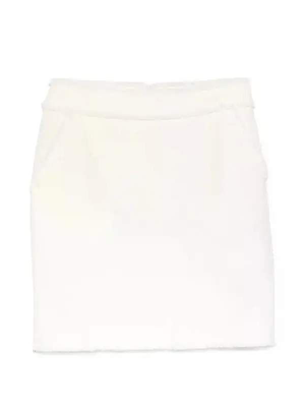 Max Mara Frayed-edge Mini Skirt - Neutrals