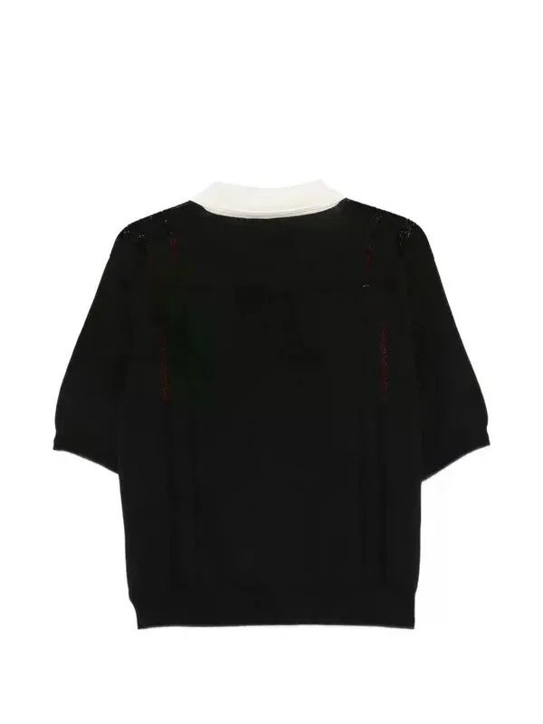 CORDERA Colorblock Perforated Detail Polo Top
