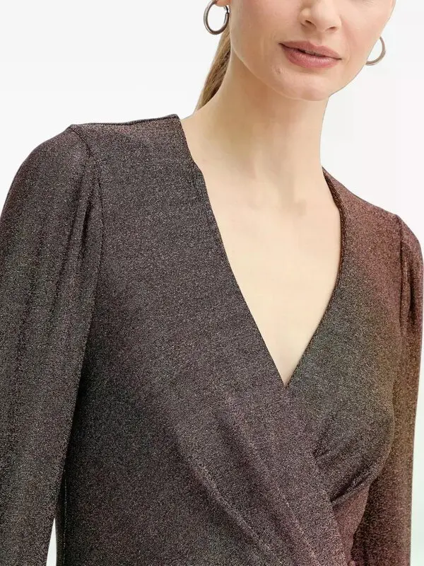 MORGAN Rnino Metallic-effect Wrap-style Mini Dress