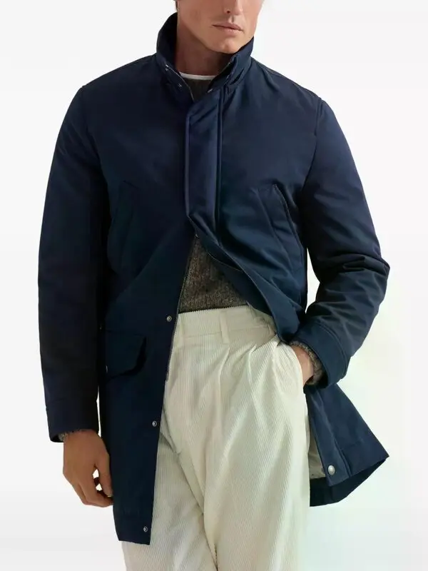 Brunello Cucinelli Water-resistant Microfiber Parka With Thermore® Padding And Detachable Hood - Blue