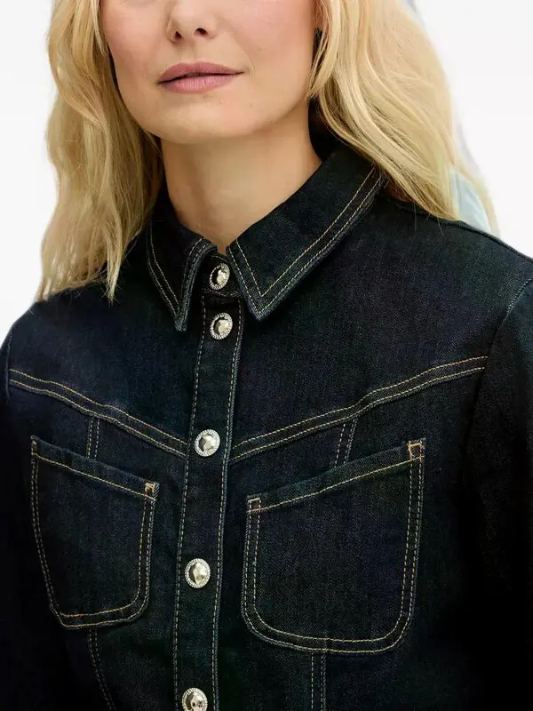 MORGAN Button-up Denim Mini Dress With Contrast Stitching