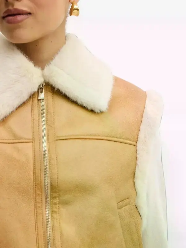MORGAN Faux-fur Trim Gilet