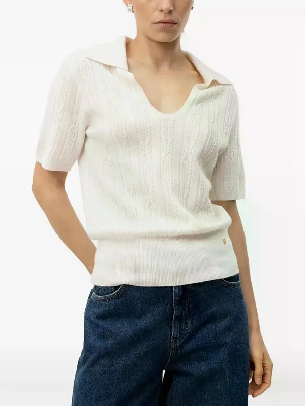 Hugo Cable-knit Polo-collar T-shirt