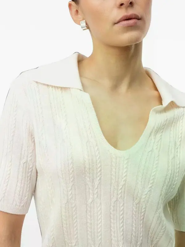 Hugo Cable-knit Polo-collar T-shirt