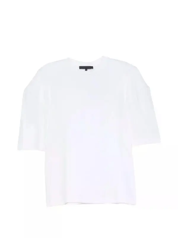 Tibi Perfect Hinged Sleeve Crew-neck T-shirt - White