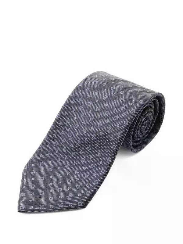 LOUIS VUITTON 2019 Monogram Pointed-tip Tie - Blue