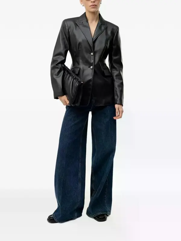 Hugo Regular-fit Blazer In Faux Leather