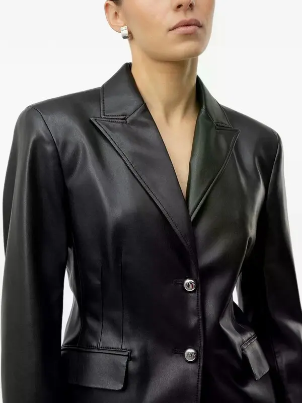Hugo Regular-fit Blazer In Faux Leather