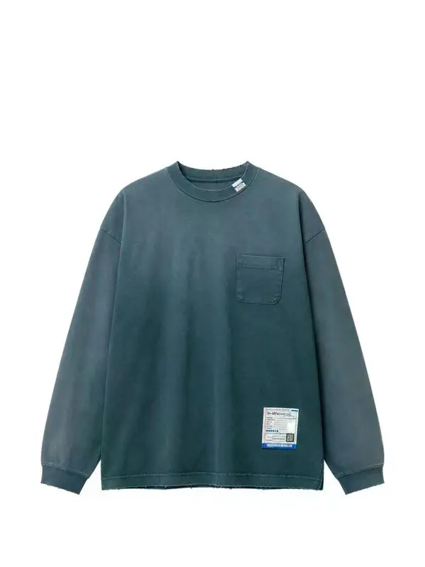 Mihara Yasuhiro Sun-faded Like Distressed Long-sleeve T-shirt - Green