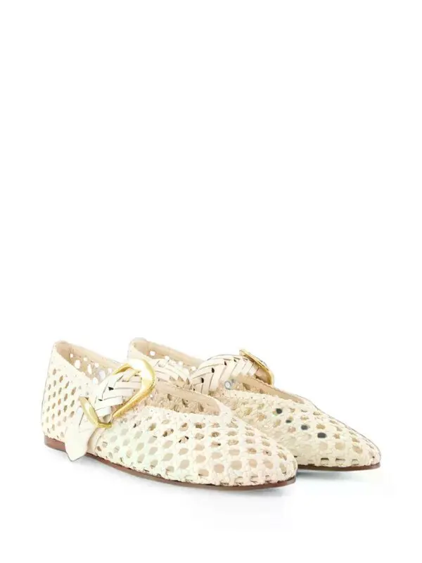 Zimmermann Alchemy Woven Leather Ballet Flats