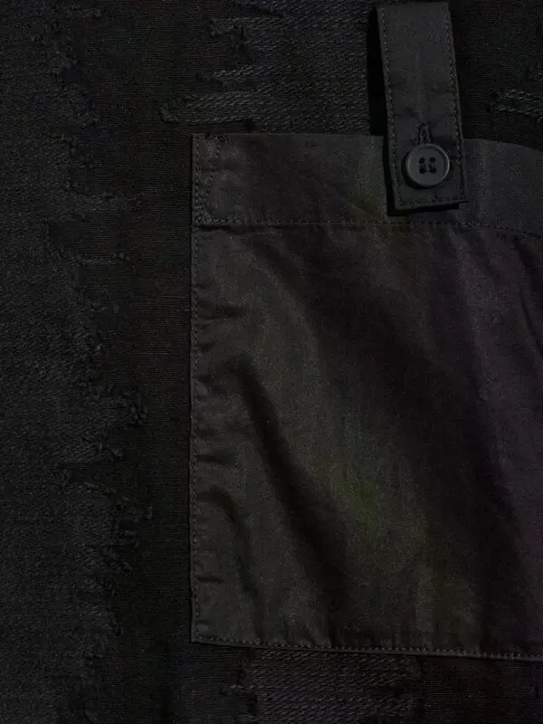 Y3 Deco Stitch Distressed-effect Patch-pocket Shirt